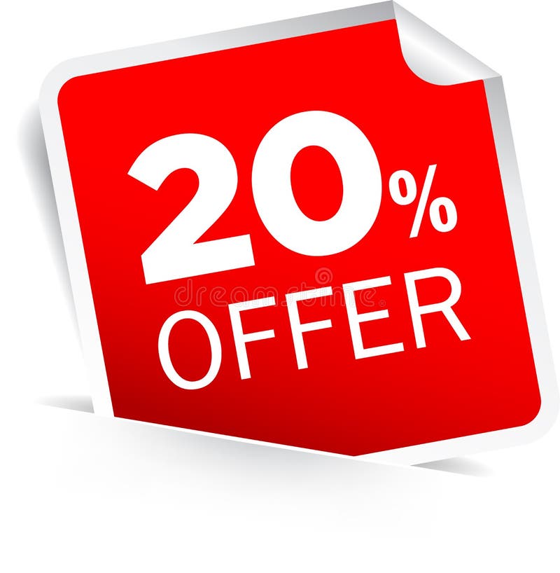 20 Percentage Discount Offer Stock Illustration - Illustration of note ...