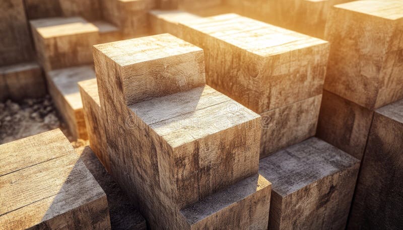 Square Cut Lumber, Stacked and Ready for Construction, Timber Industry ...