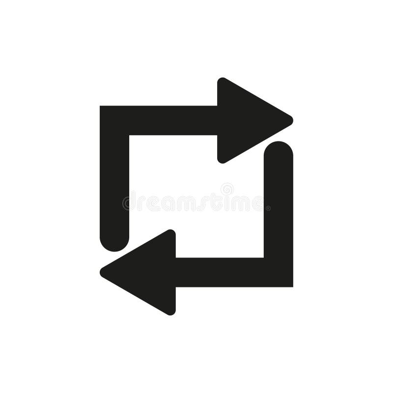 Square Cyclic Rotation Icon. Arrow Sign. App Element. Technology ...