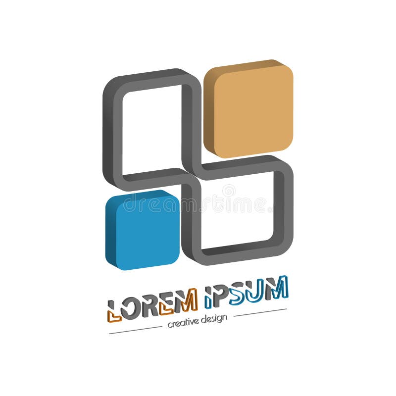 Square 3d Template for Logo Design, Website or Application Stock Vector ...