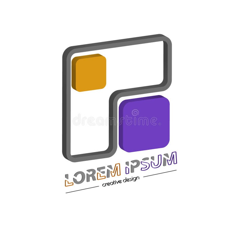 Square 3d Template for Logo Design, Website or Application Stock Vector ...