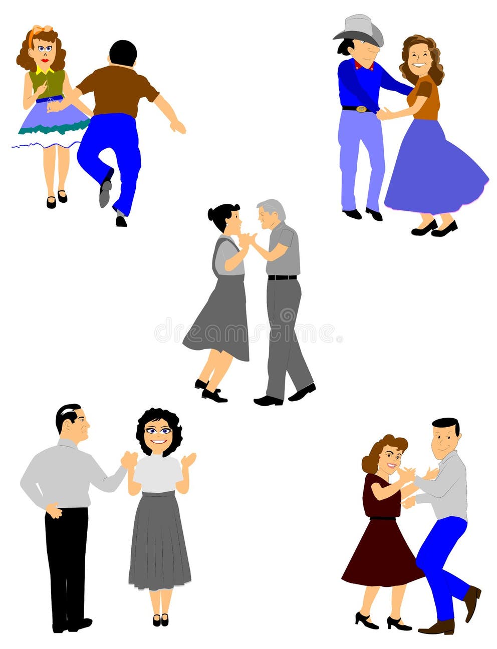 Square Dance Couples Stock Illustrations – 11 Square Dance Couples ...