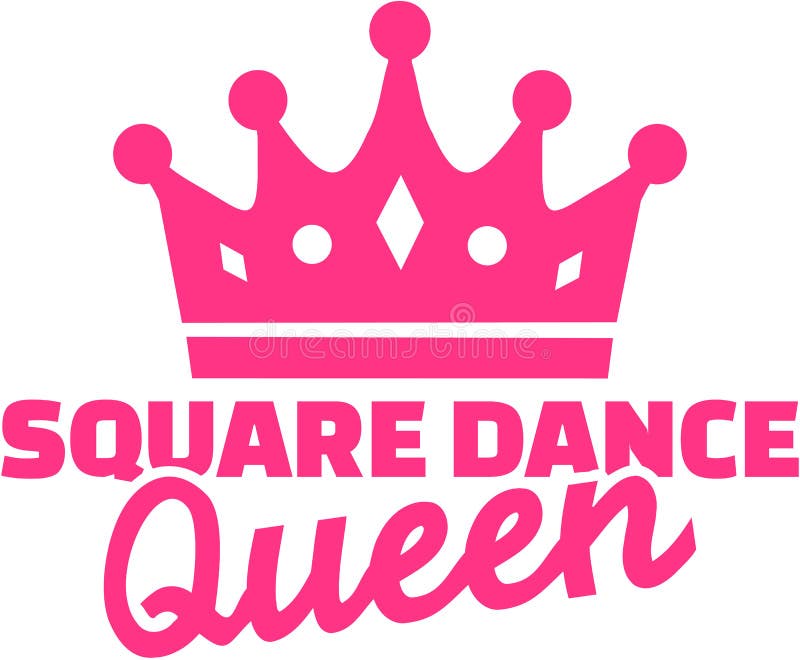 Square Dance Queen with Crown Stock Vector - Illustration of square ...