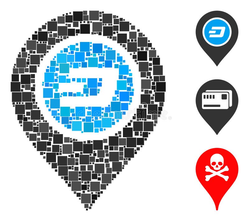 Square Dash Map Pointer Icon Vector Collage Stock Illustration ...