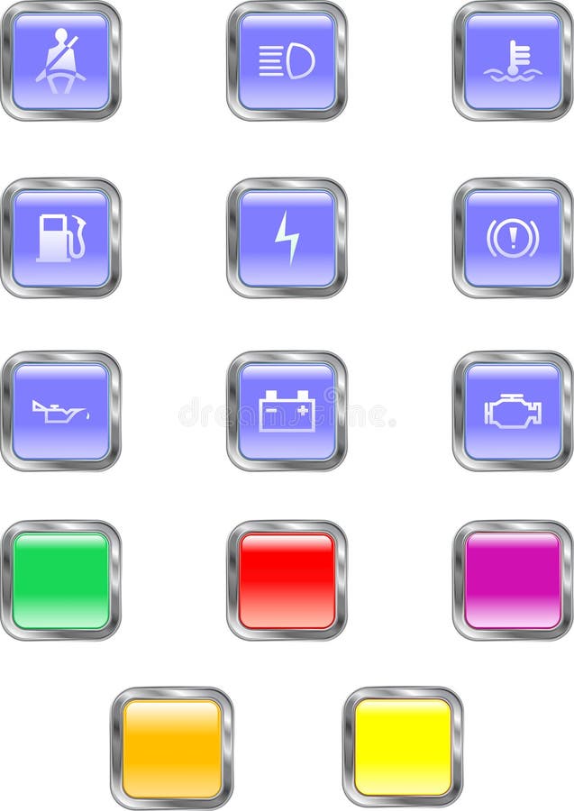 Automobile Dashboard Buttons Stock Vector - Illustration of brakes ...