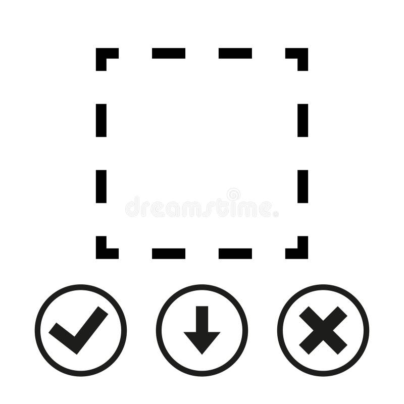 Square Dashed Line Icon Stock Vector Illustration Flat Design Stock ...