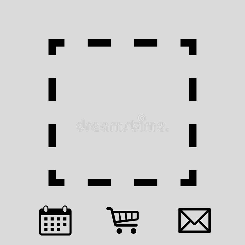 Square Dashed Line Icon Stock Vector Illustration Flat Design Stock ...