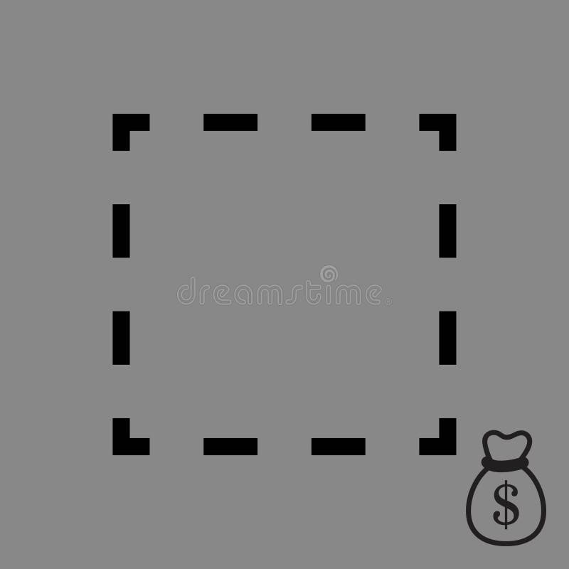Square Dashed Line Icon Stock Vector Illustration Flat Design Stock ...