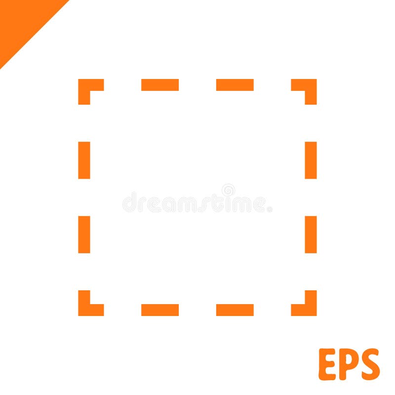 Square Dashed Line Icon Stock Vector Illustration Flat Design Stock ...