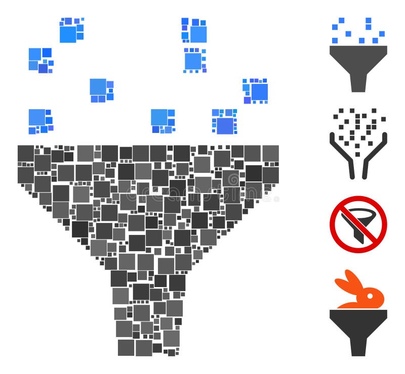 Square Data Filter Icon Vector Mosaic Stock Vector - Illustration of ...