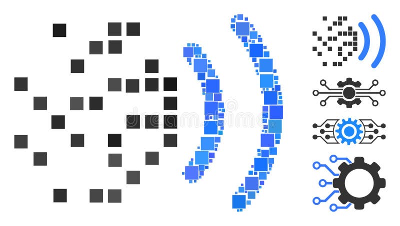 Square Data Transmission Icon Vector Collage Stock Vector ...