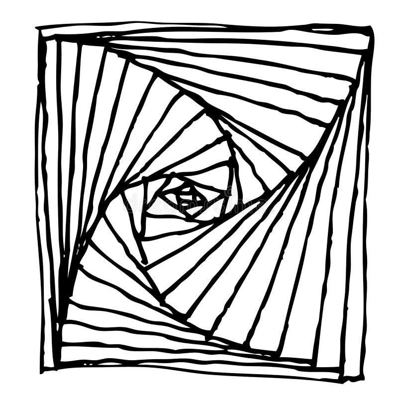 Square Design Pattern Doodle Hand Drawn Stock Vector - Illustration of ...