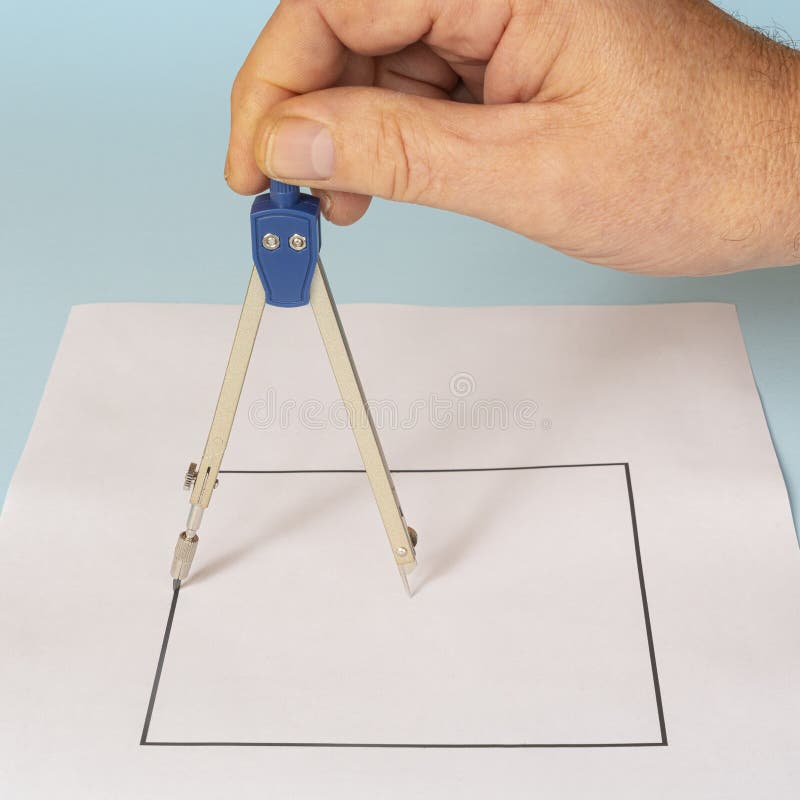 The Square Designed with the Compass Stock Photo - Image of model ...