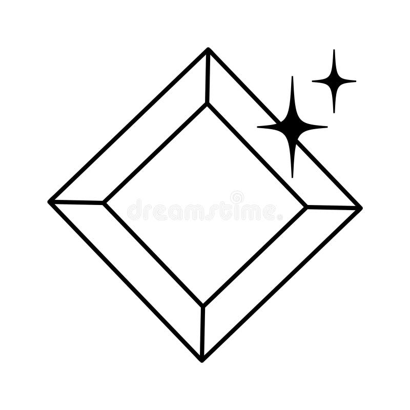 Diamond Gem Lined Doodle stock illustration. Illustration of doodle ...