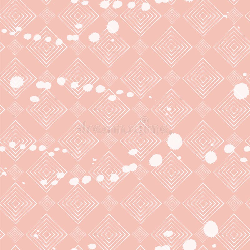 Square Diamond Shape Seamless Vector Pattern with Splash Watercolor ...