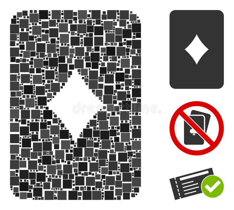 Square Diamonds Playing Card Icon Vector Collage Stock Illustration ...