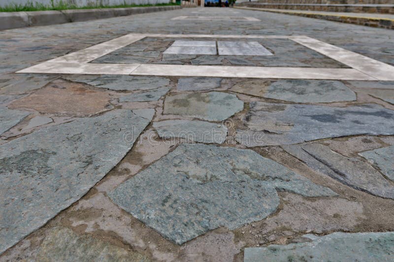 Square of Different Stones and White Square Patterns Stock Image ...