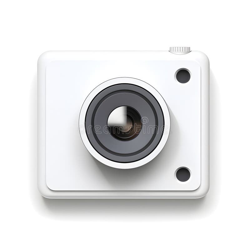 Square Digital Camera with Elements Like Lens, Representing Photography ...