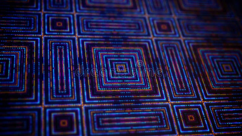 Square Digital Shapes in a Carper Looking Background Stock Video ...