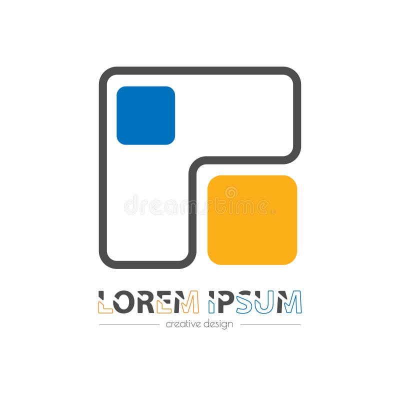 Square is Divided into Parts. Geometric Template for a Logo, Sticker ... Square is Divided into Parts. Geometric Template for a Logo, Sticker ...