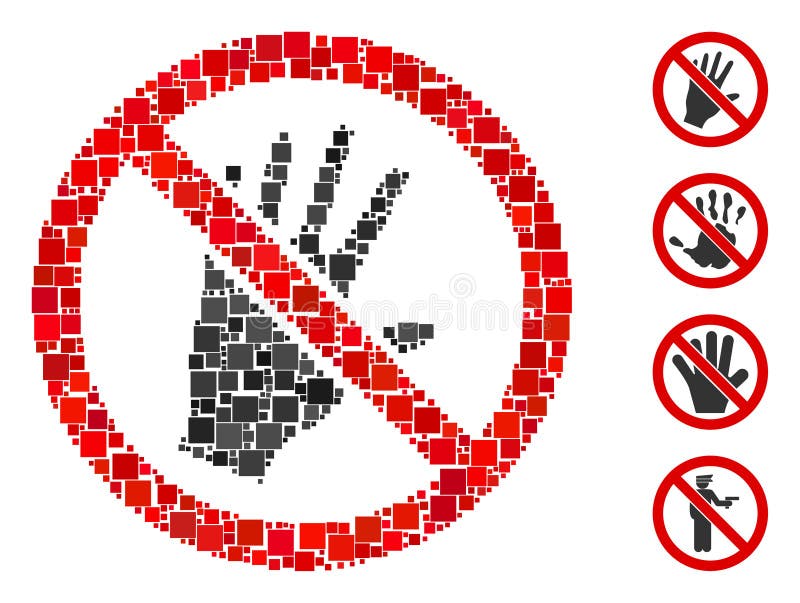 Square Do Not Touch Icon Vector Collage Stock Vector - Illustration of ...