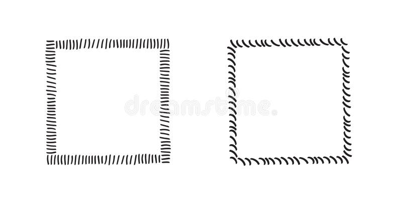 Square Doodle Frames,hand-drawn Monograms.Edgings and Cadres with ...