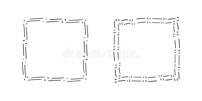 Square Doodle Frames ,hand-drawn Monograms.Edgings and Cadres with ...