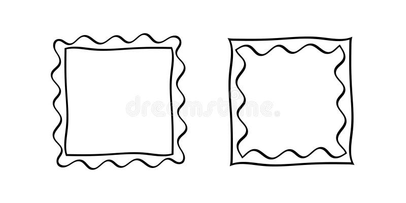 Square Doodle Frames ,hand-drawn Monograms.Edgings and Cadres with ...