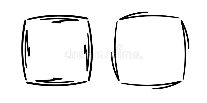 Square Doodle Frames ,hand-drawn Monograms.Edgings and Cadres with ...