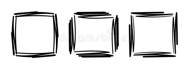 Square Doodle Frames ,hand-drawn Monograms.Edgings and Cadres with ...