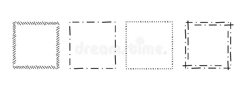 Square Doodle Frames ,hand-drawn Monograms.Edgings and Cadres with ...