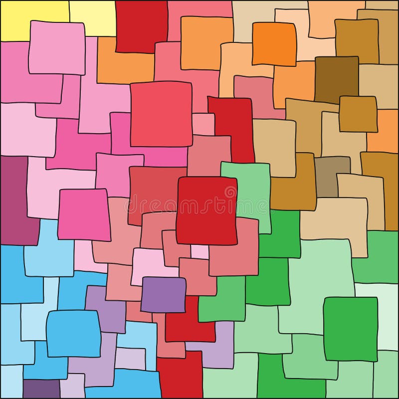 Square Doodle Pattern Background Stock Illustration - Illustration of ...