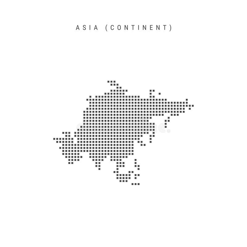 Square Dots Pattern Map of Asia. Dotted Pixel Map. Vector Illustration ...