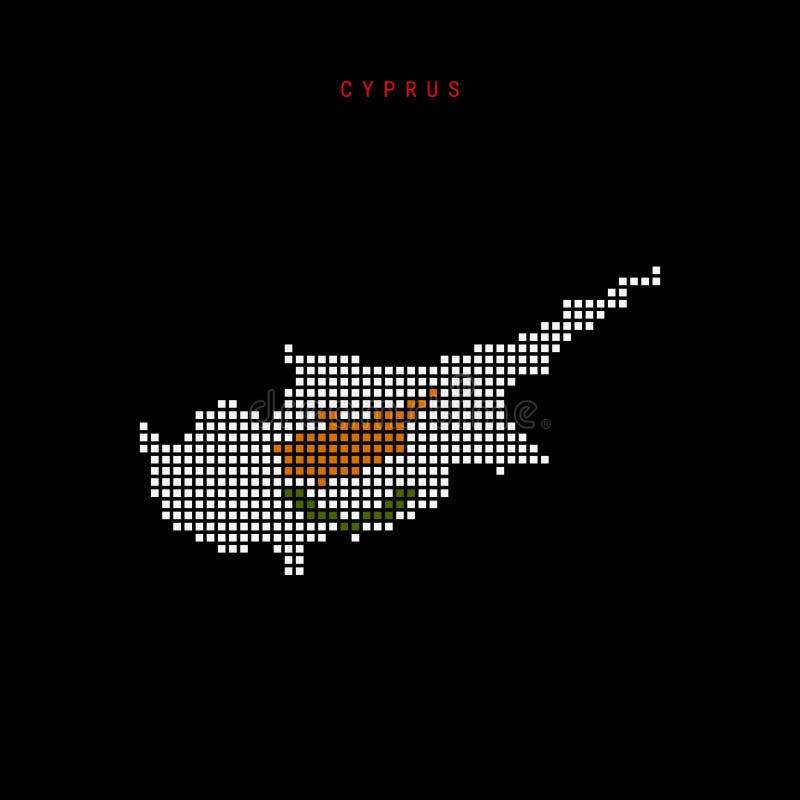 Square Dots Pattern Map of Cyprus. Dotted Pixel Map with Flag Colors ...