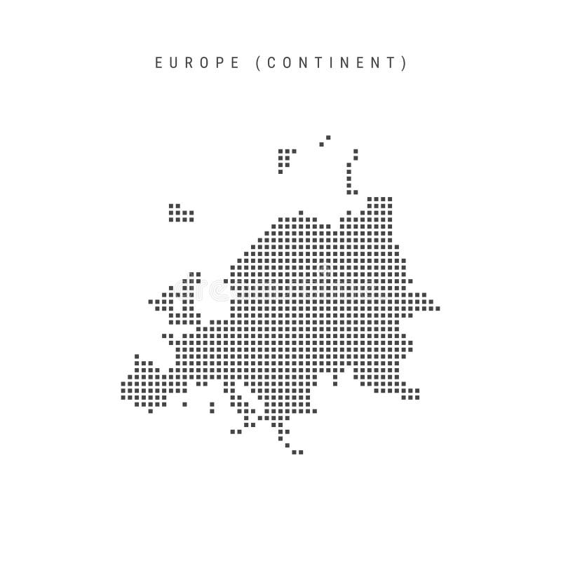 Square Dots Pattern Map of Europe. Dotted Pixel Map. Vector ...