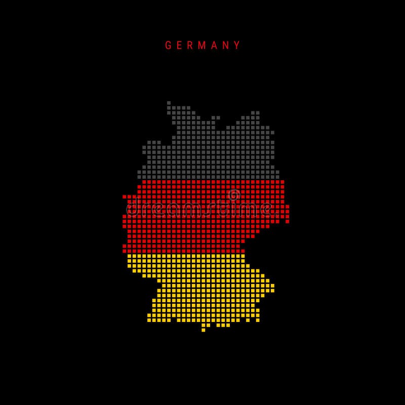 Germany map with pixel stock vector. Illustration of icon - 107166943
