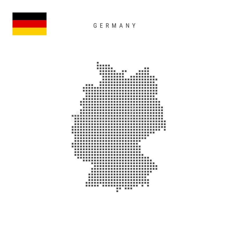 Square Dots Pattern Map Of Germany. German Dotted Pixel Map With Flag ...