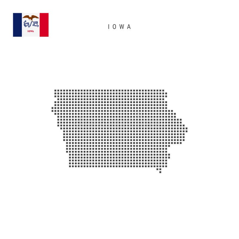 Iowa dotted map set. stock vector. Illustration of geography - 240821981