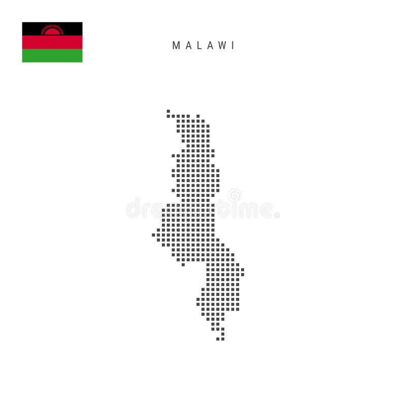 Pixel Map Of Malawi Vector Dotted Map Of Malawi Isolated On White