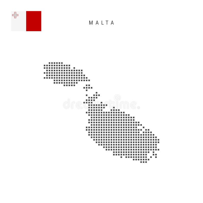 Malta Flag Map Chaotic Particles Pattern In The Maltese Flag Colors