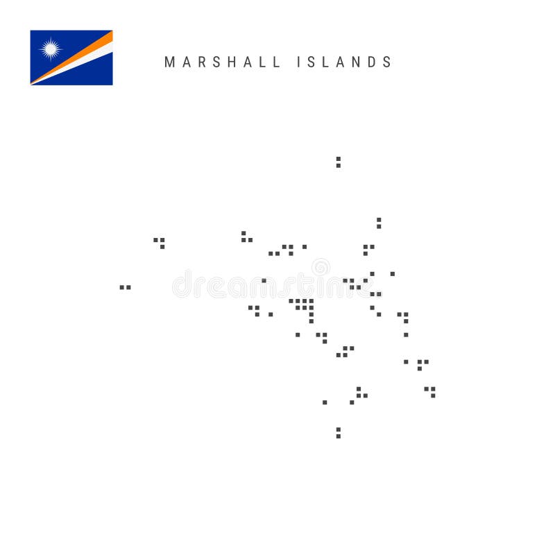 Square Dots Pattern Map of Marshall Islands. Marshallese Dotted Pixel ...
