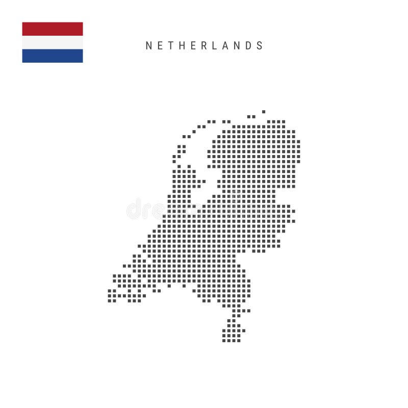 Square Dots Pattern Map of Netherlands, Holland. Dutch, Netherlandish ...