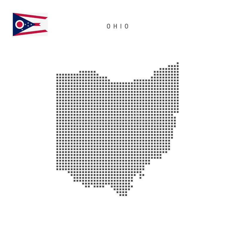 Ohio dotted glowing map. stock vector. Illustration of border - 234690045