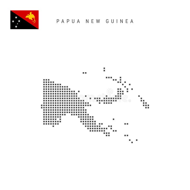 Square Dots Pattern Map of Papua New Guinea. PNG Dotted Pixel Map with ...