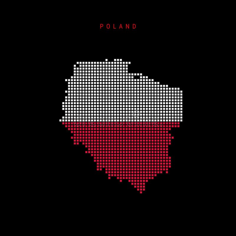 Pixel map of Poland stock vector. Illustration of graphic - 96615200