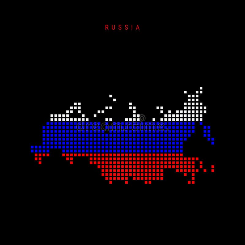 Russia Map Pixel Art. Stylize Old Game 8 Bit Stock Vector ...