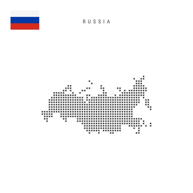 Russia Map Pixel Art. Stylize Old Game 8 Bit Stock Vector ...