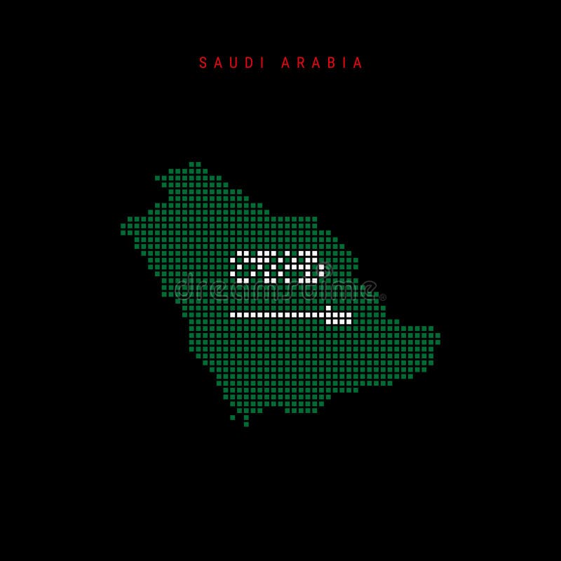Pixel Map of Saudi Arabia. Vector Dotted Map of Saudi Arabia Isolated ...