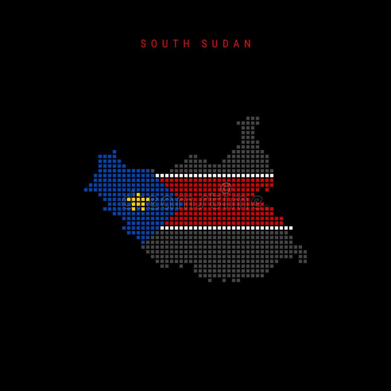 Square Dots Pattern Map of South Sudan. South Sudanese Dotted Pixel Map ...