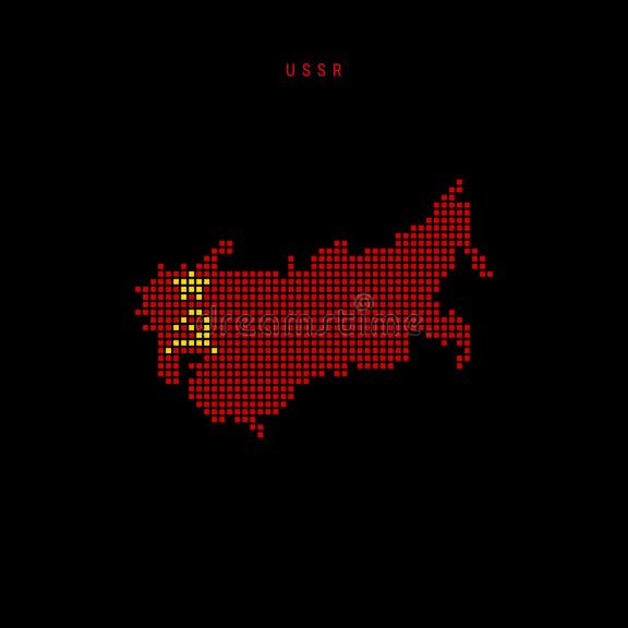 Square Dots Pattern Map of Soviet Union. USSR Dotted Pixel Map with ...